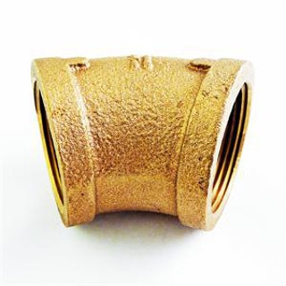 1-1/4" Female NPT Red Brass 45 Degree Pipe Elbow