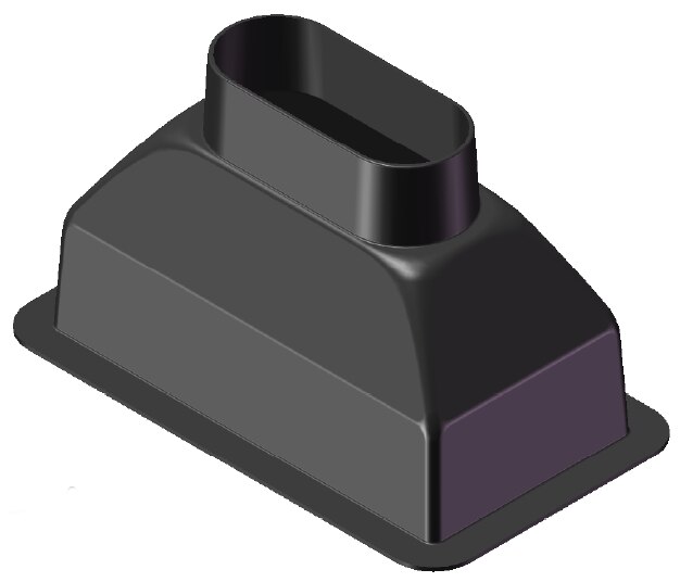 TB104-5B 10" x 4" ABS Plastic Transition Box with 5" Ring Back by MSI