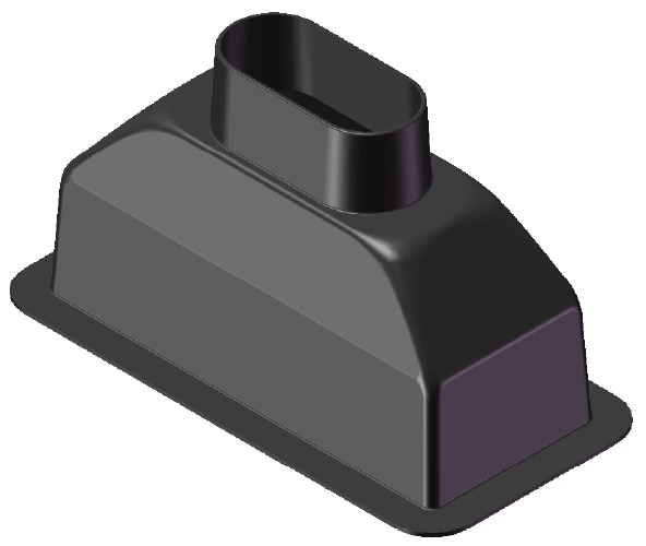 TB104-4B 10" x 4" ABS Plastic Transition Box with 4" Ring Back by MSI