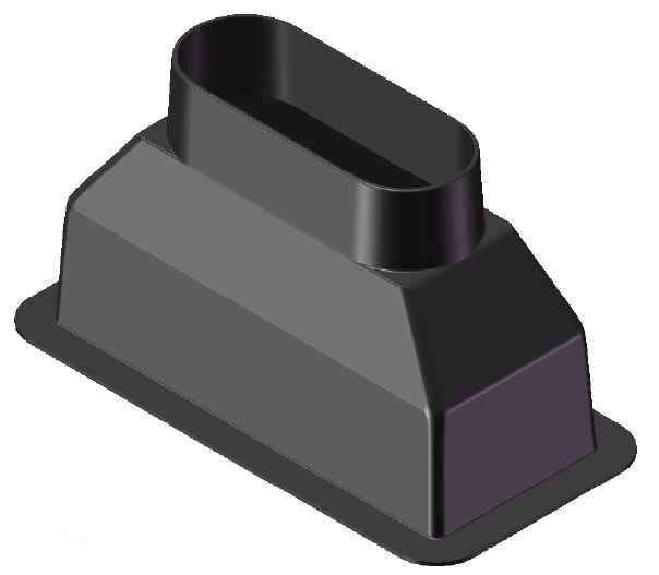 TB104-6B 10" x 4" ABS Plastic Transition Box with 6" Ring Back by MSI