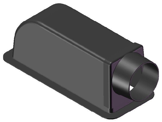 TB124-4E 12" X 4" ABS Plastic Transition Box with 4" Ring End by MSI