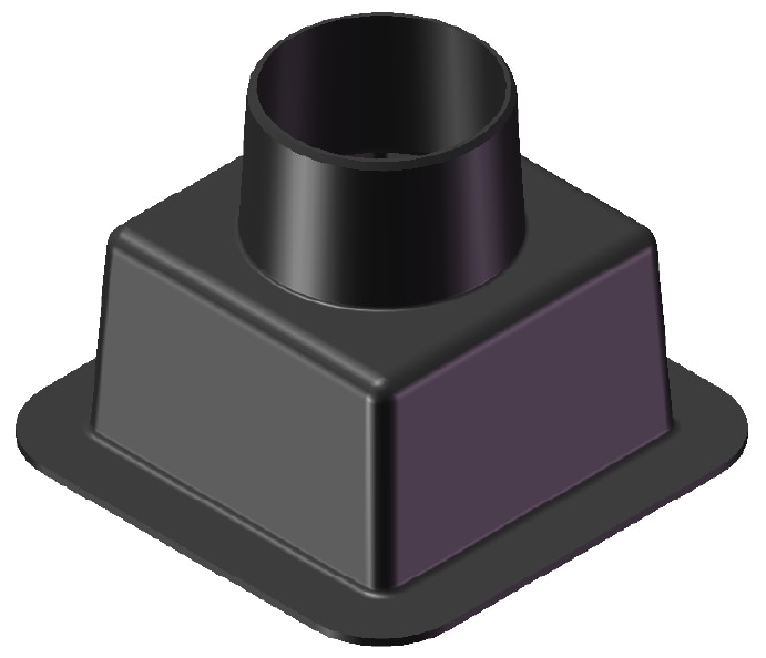 TB44-3B 4" x 4" ABS Plastic Transition Box with 3" Ring Back by MSI