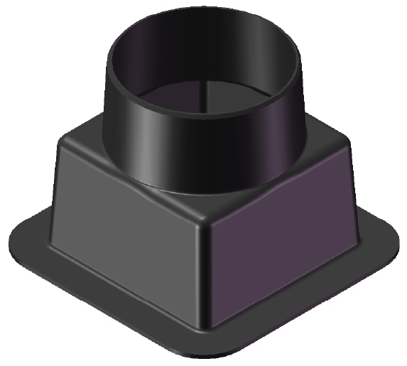 TB44-4B 4" x 4" ABS Plastic Transition Box with 4" Ring Back by MSI