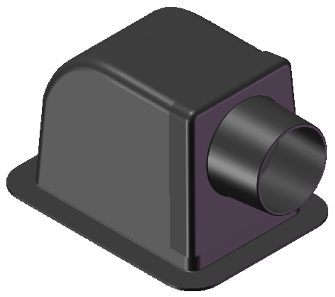 TB64-3E 6" X 4" ABS Plastic Transition Box with 3" Ring End by MSI