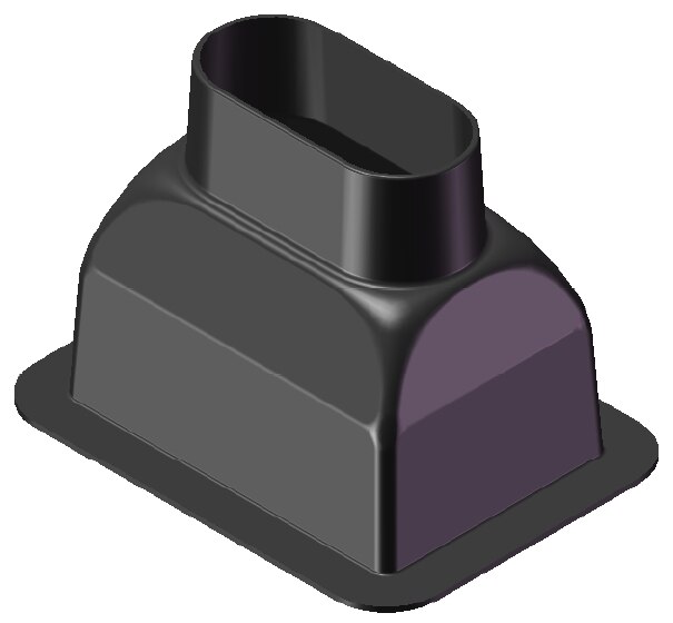 TB64-4B 6" x 4" ABS Plastic Transition Box with 4" Ring Back by MSI