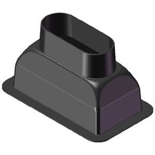 TB84-5B 8" x 4" ABS Plastic Transition Box with 5" Ring Back by MSI