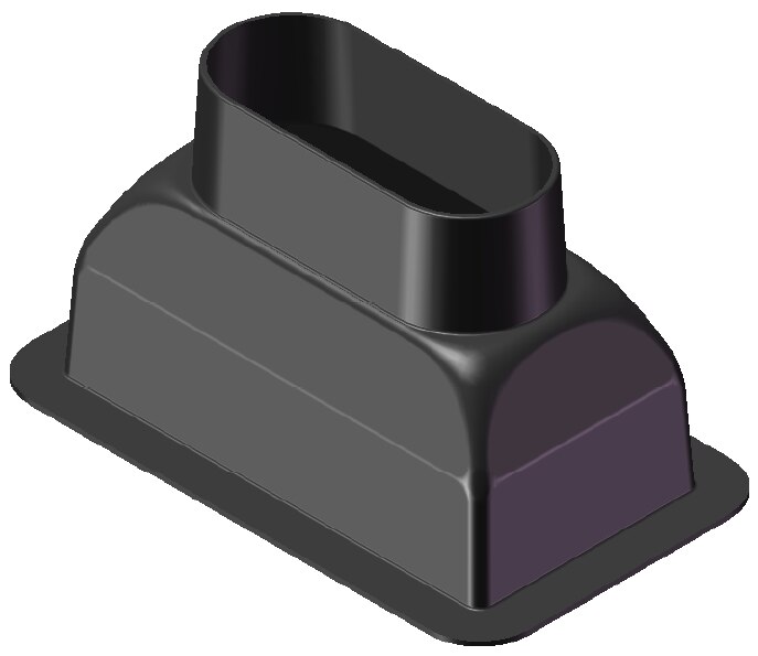 TB84-5B 8" x 4" ABS Plastic Transition Box with 5" Ring Back by MSI