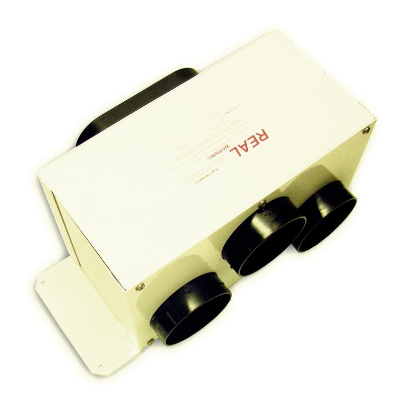 REAL Model 2533 Inline Plenum Duct Box (5" In - Three 3" Out)