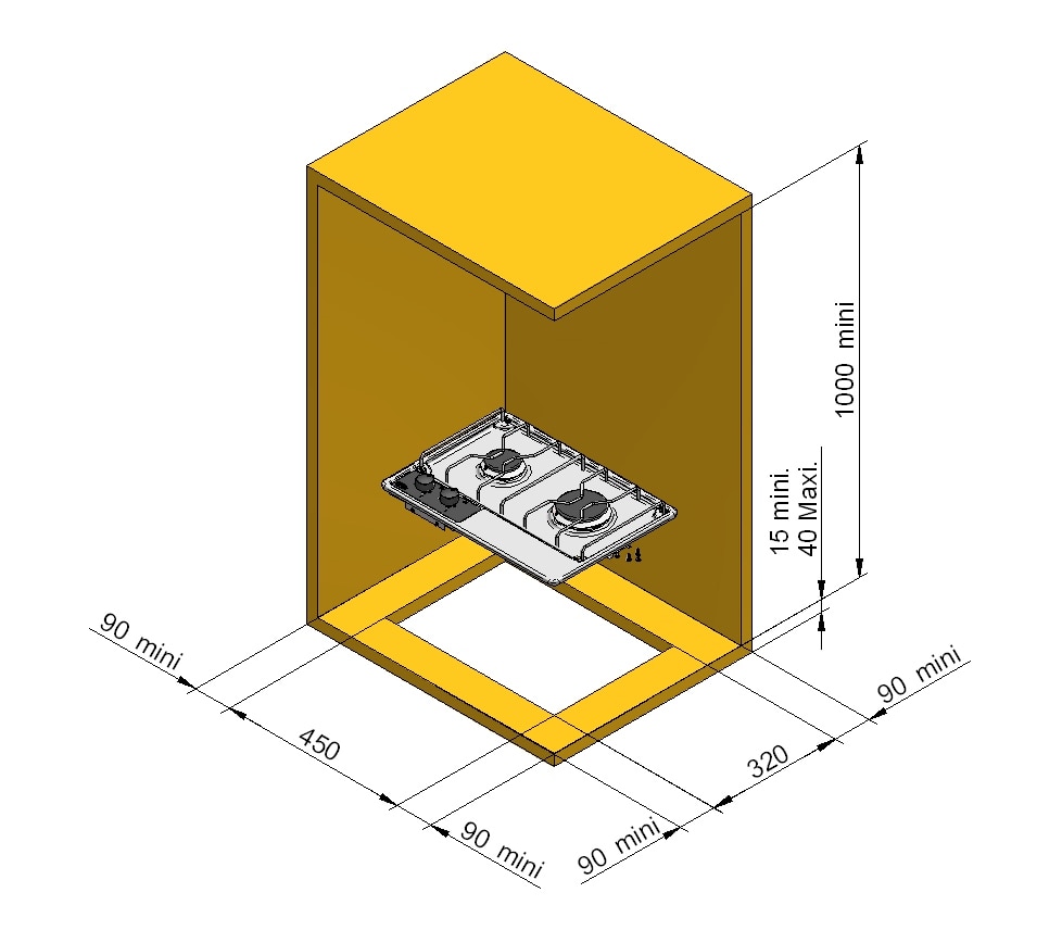 Eno 43234 2 Burner Drop-In LPG Stove Top