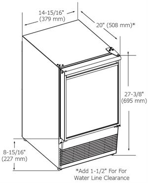 U-Line U-BI98W-00A White Ice Maker - No Flange