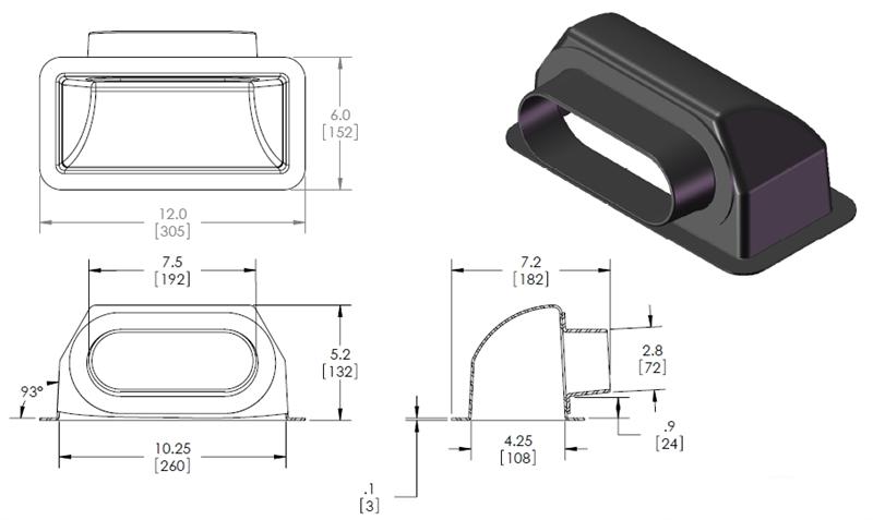 TB104-6S 10" x 4" ABS Plastic Transition Box with 6" Ring Side by MSI