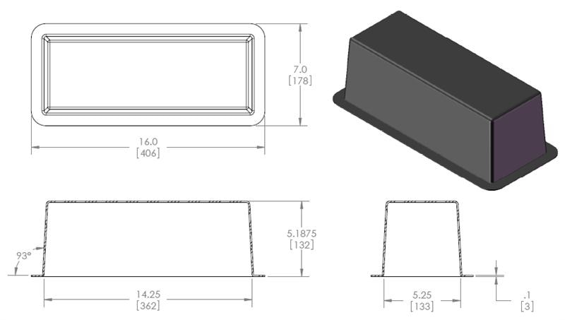 TB145 Blank 14" x 5" ABS Plastic Transition Box by MSI
